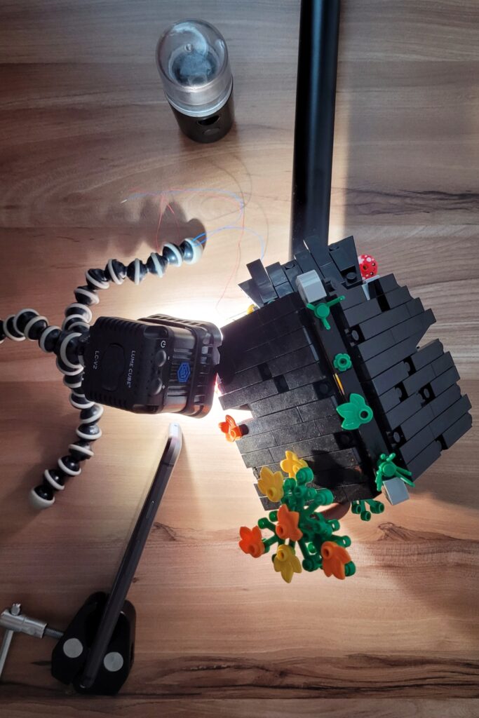 Using A Phone Flashlight In LEGO Photography | Four Bricks Tall